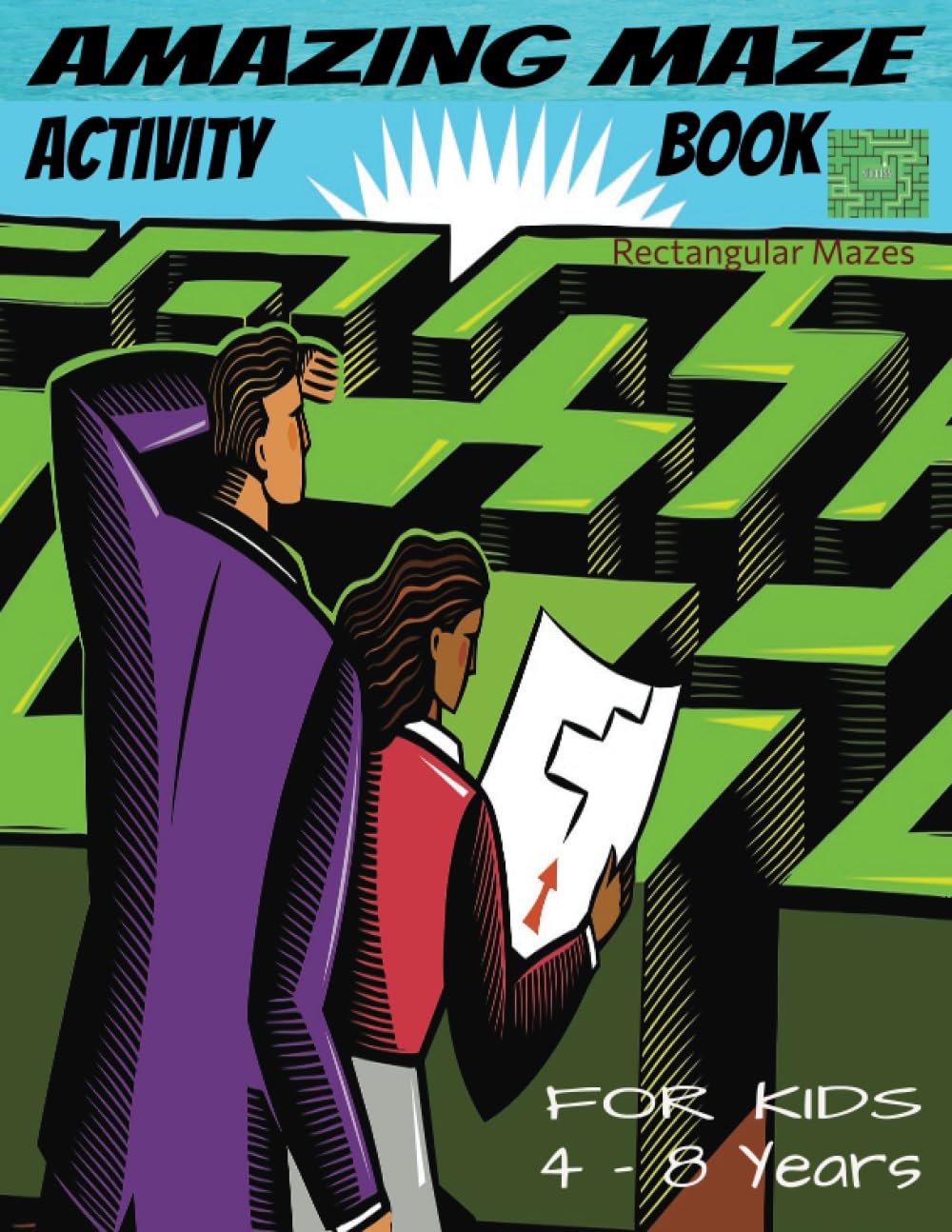 AMAZING GRACE MAZE ACTIVITY BOOK: Rectangular Mazes for Kids Aged 4-8 ...