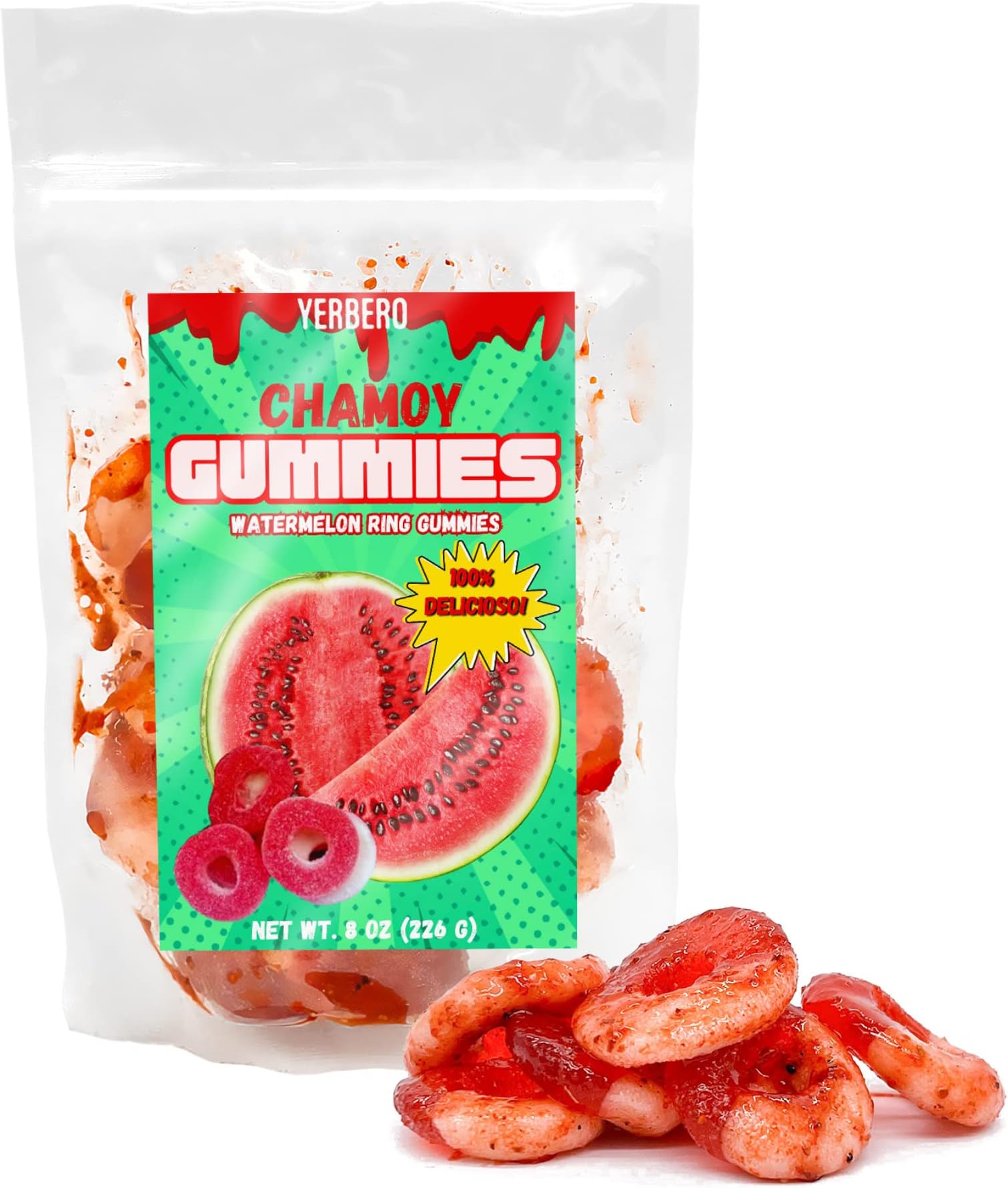 Amazon Yerbero Chamoy Gummy 8 Oz 226 Gr Juicy Chamoy Coated