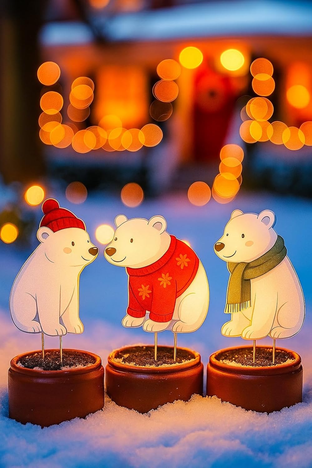 Amazon.com : Polar Bear Yard Signs Set of 3 - Outdoor PVC Christmas ...