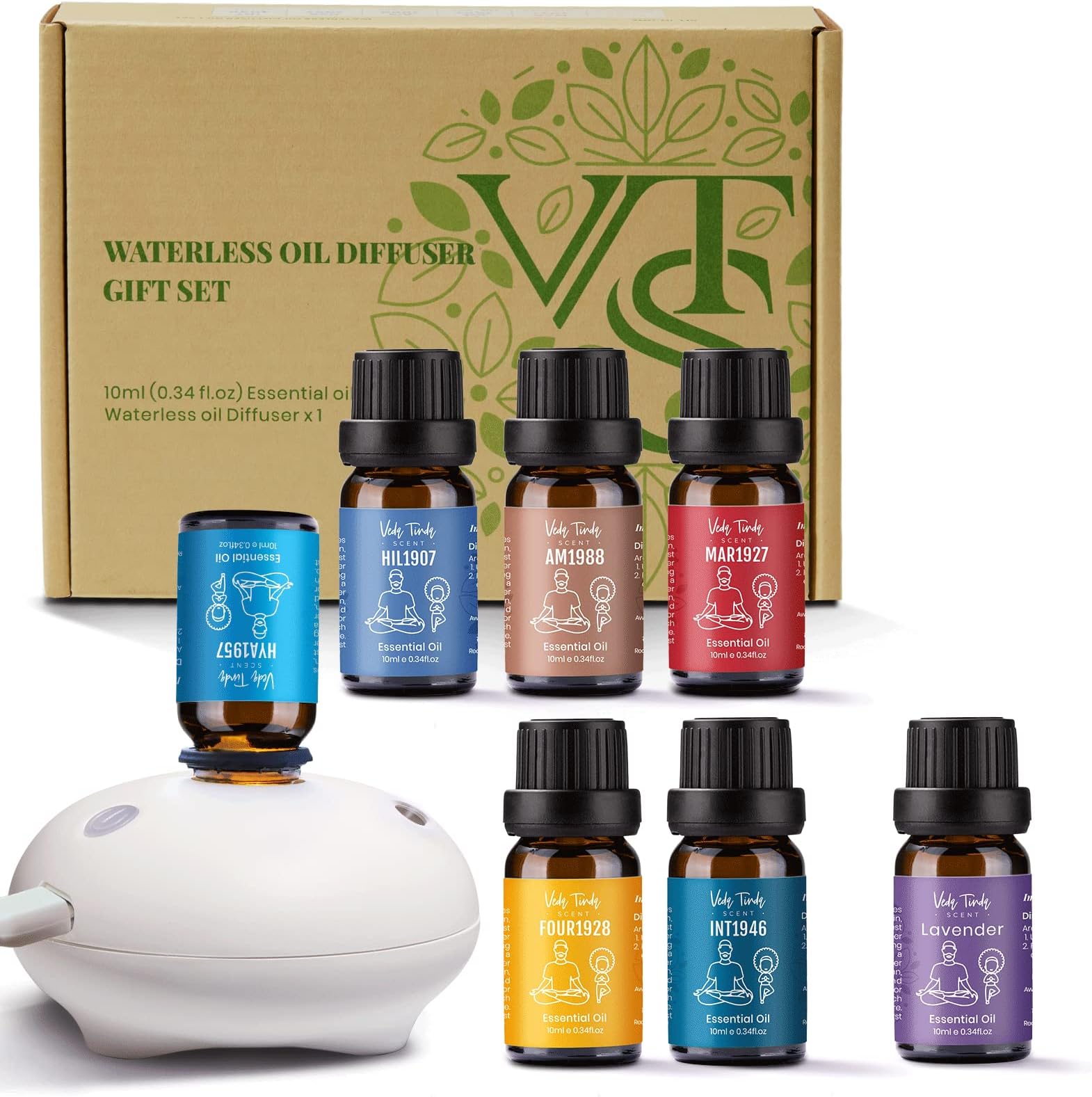 Amazon.com: VTS Hotel Scented Top 6 Essential Oils Set with Waterless ...