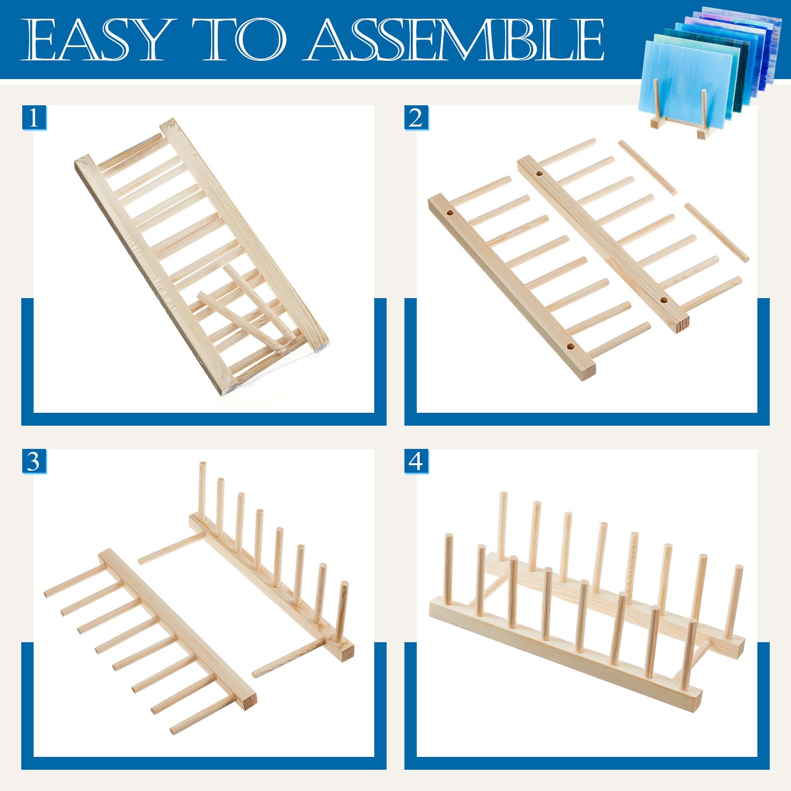 Snapklik.com : 6 Pcs Stained Glass Rack, Wooden Bamboo Stained Glass ...