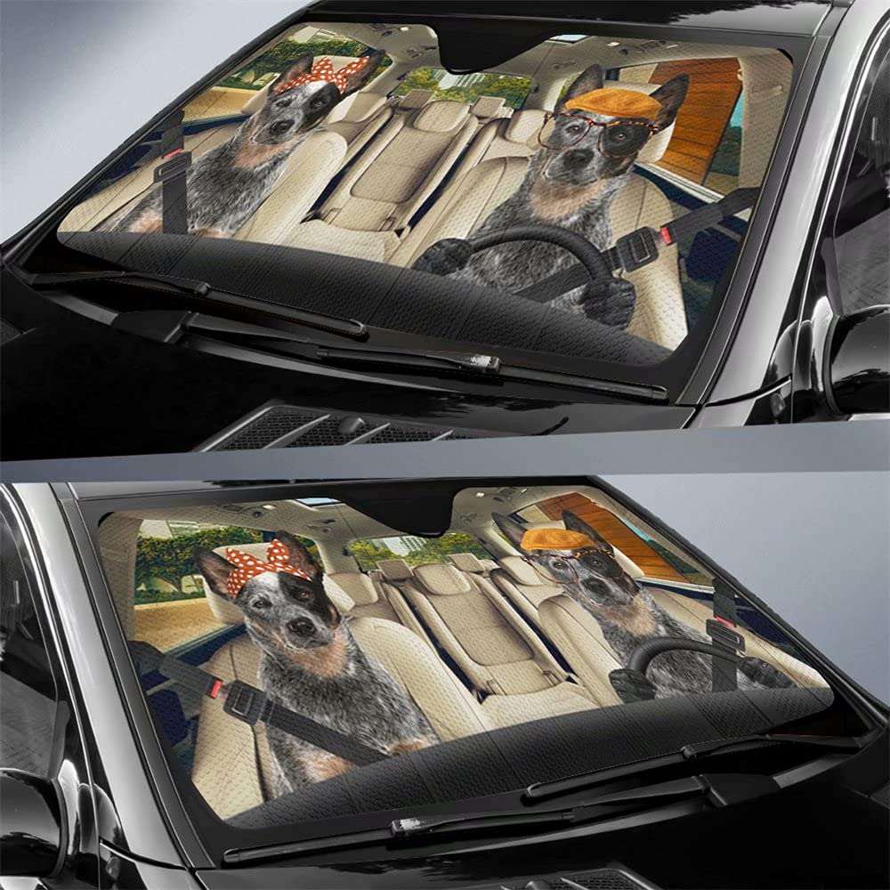 Australian Cattle Dog Driver Car Sun Shade, Animal Curtain Front ...