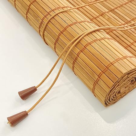Amazon.com: Seta Direct, Brown Bamboo Slat Roll Up Blind - 84-Inch Wide ...