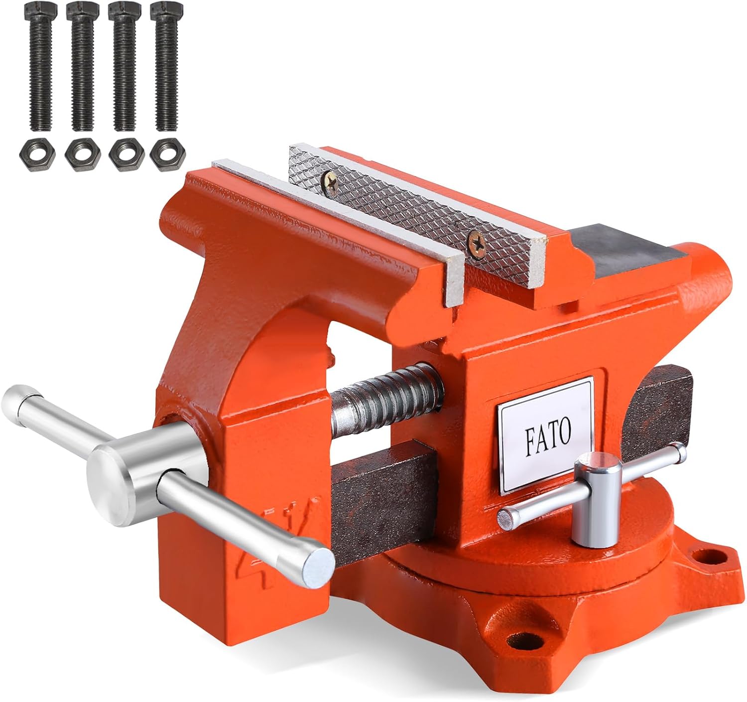 Amazon.com: FATO 4.5" Bench Vise 240 Degree Swivel Base and Head with ...
