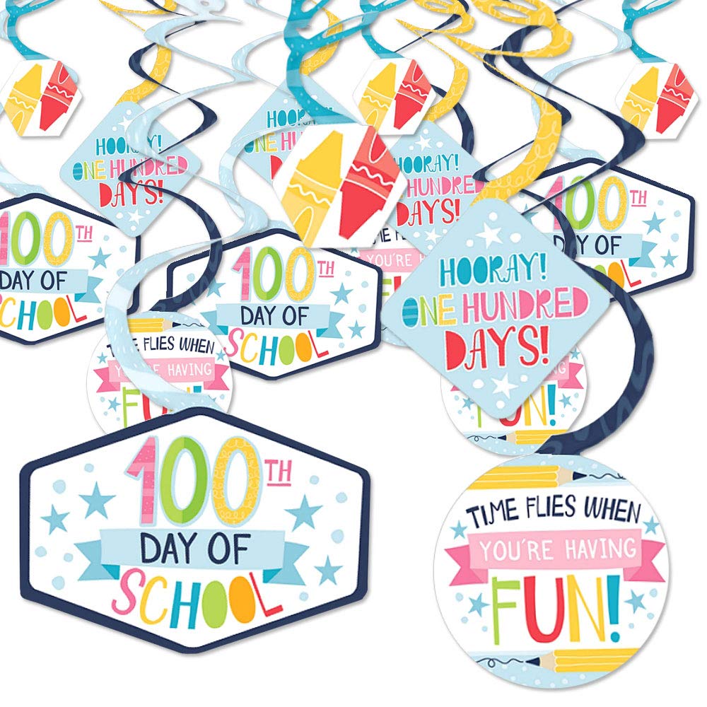 Amazon.com: Big Dot of Happiness Happy 100th Day of School - 100 Days ...