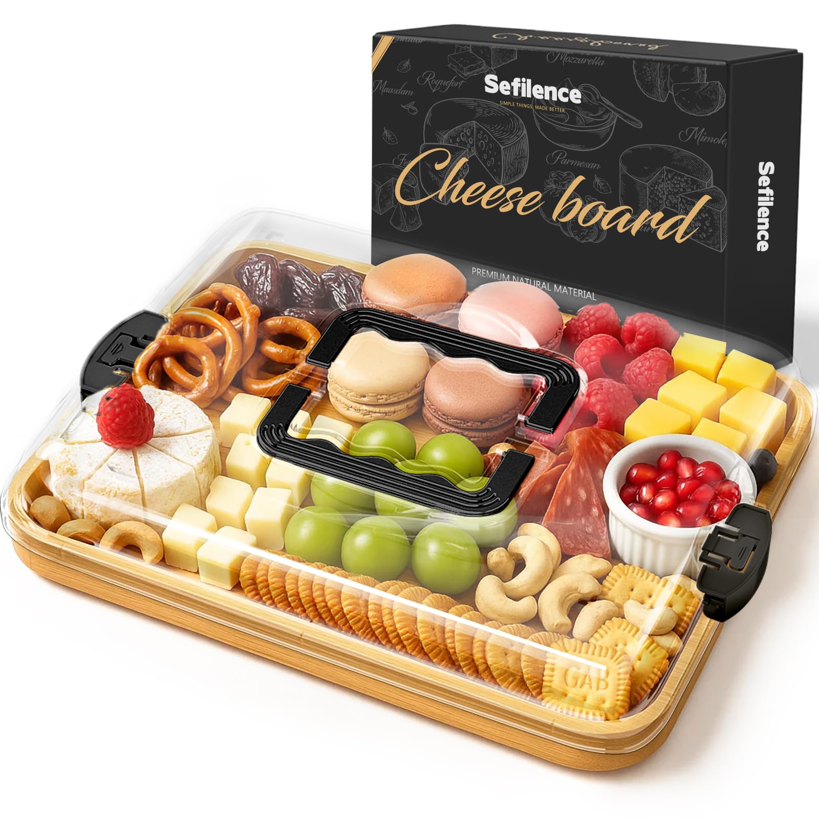 Charcuterie Boards With Lid Chacuteie Boad Cheese Boad With Clea ...