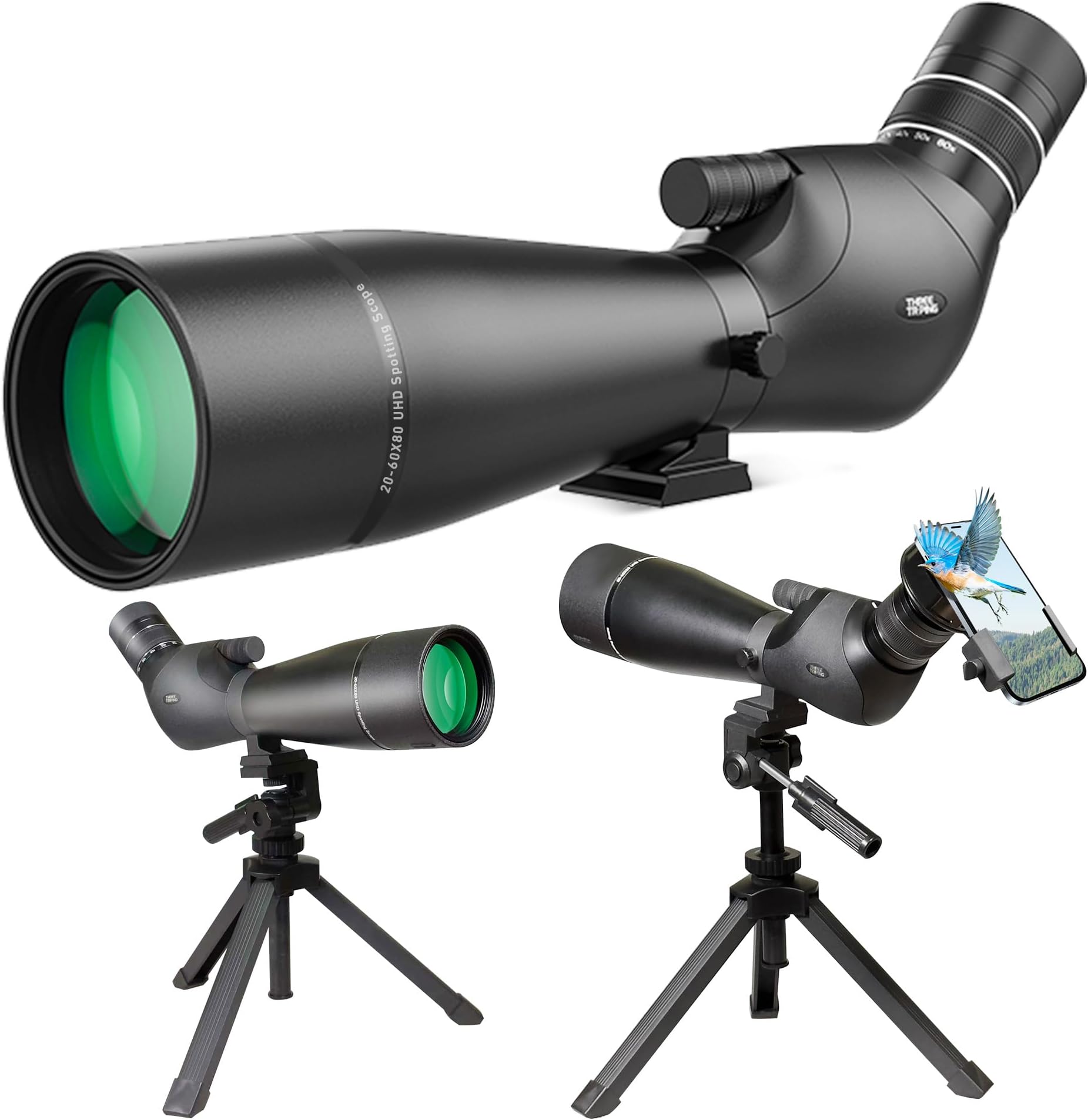 Amazon.com: KeepSync 20-60x80 Spotting Scope with Tripod, Carrying Bag ...