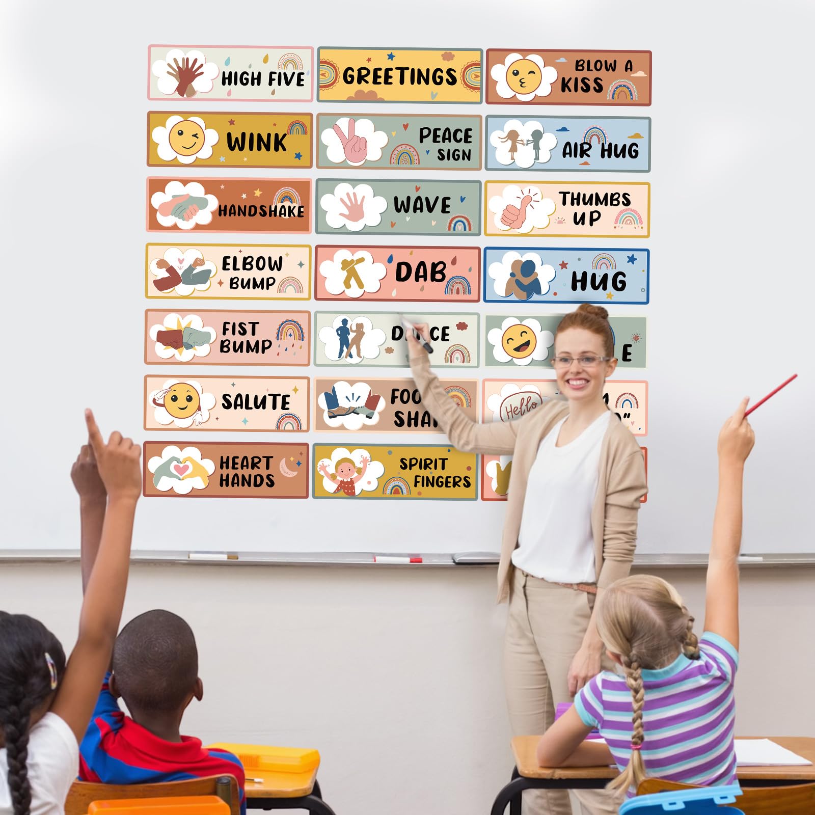 Snapklik.com : 21 Pcs Greeting Choice Classroom Rules Posters Boho ...