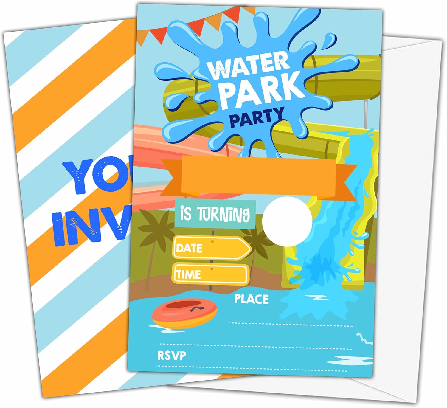 Amazon.com : Ymyfdyj Pool Party Invitations For Boys, Water Park ...