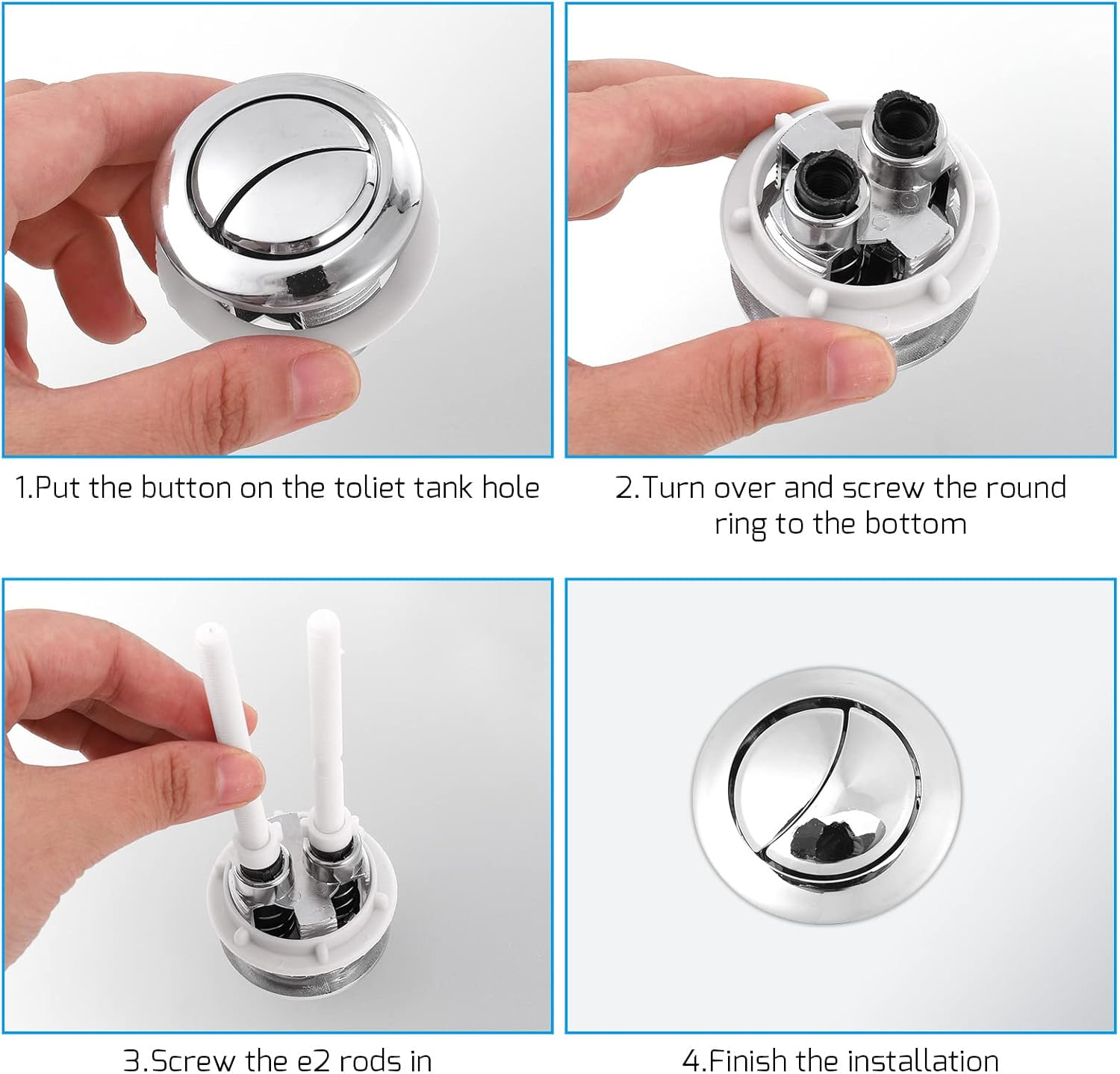 Smilcloud 3 Pack Standard 38 mm Toilet Buttons, Toilet Dual Flush Push ...