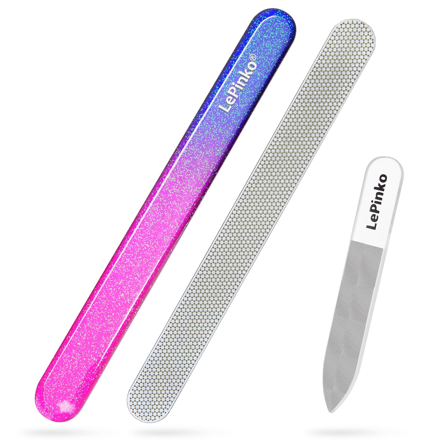 Amazon.com : Diamond Nail File with Crystal Nail Shiner Set, Stainless ...