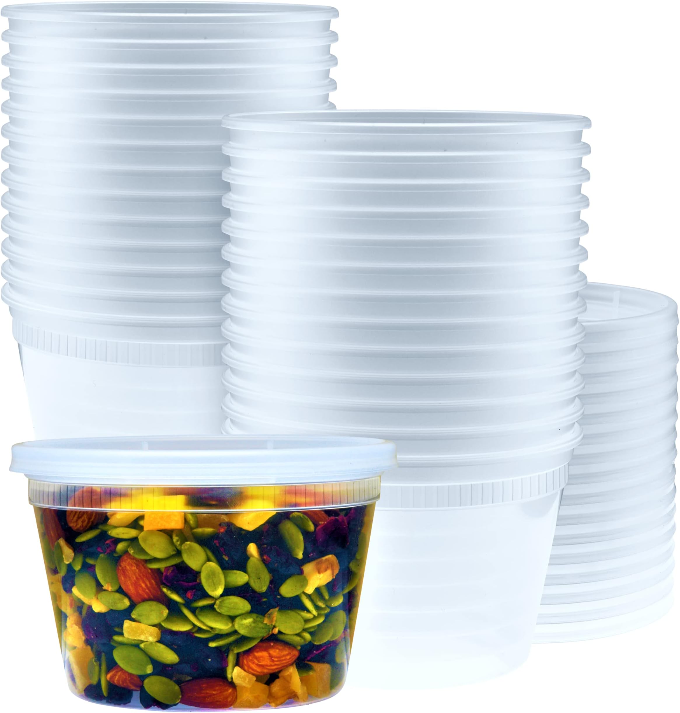 Amazon.com: Stock Your Home 16oz Plastic Deli Containers with Lids (48 ...