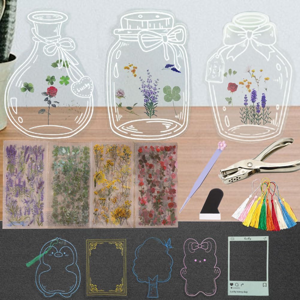 Amazon.com: YCOSAN 88 Pcs Transparent Dried Flower Bookmarks Kit ...