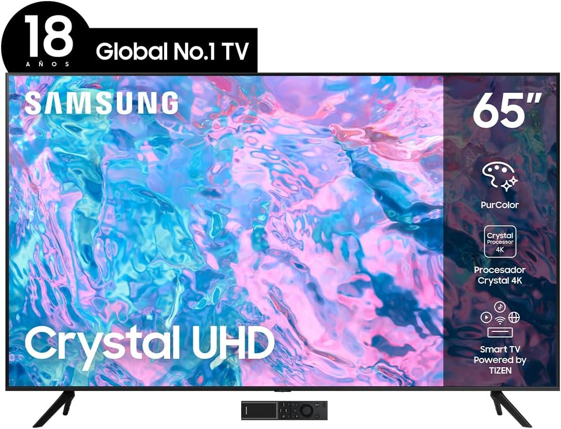 SAMSUNG Smart TV 65" 4K Crystal UHD (UN65DU7000FXZX) : Amazon.com.mx ...