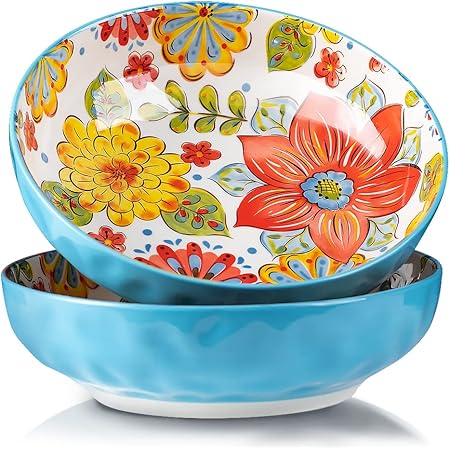 Amazon.com | Boho Large Serving Bowls, 10.2 Inch Fruit Salad Bowls ...