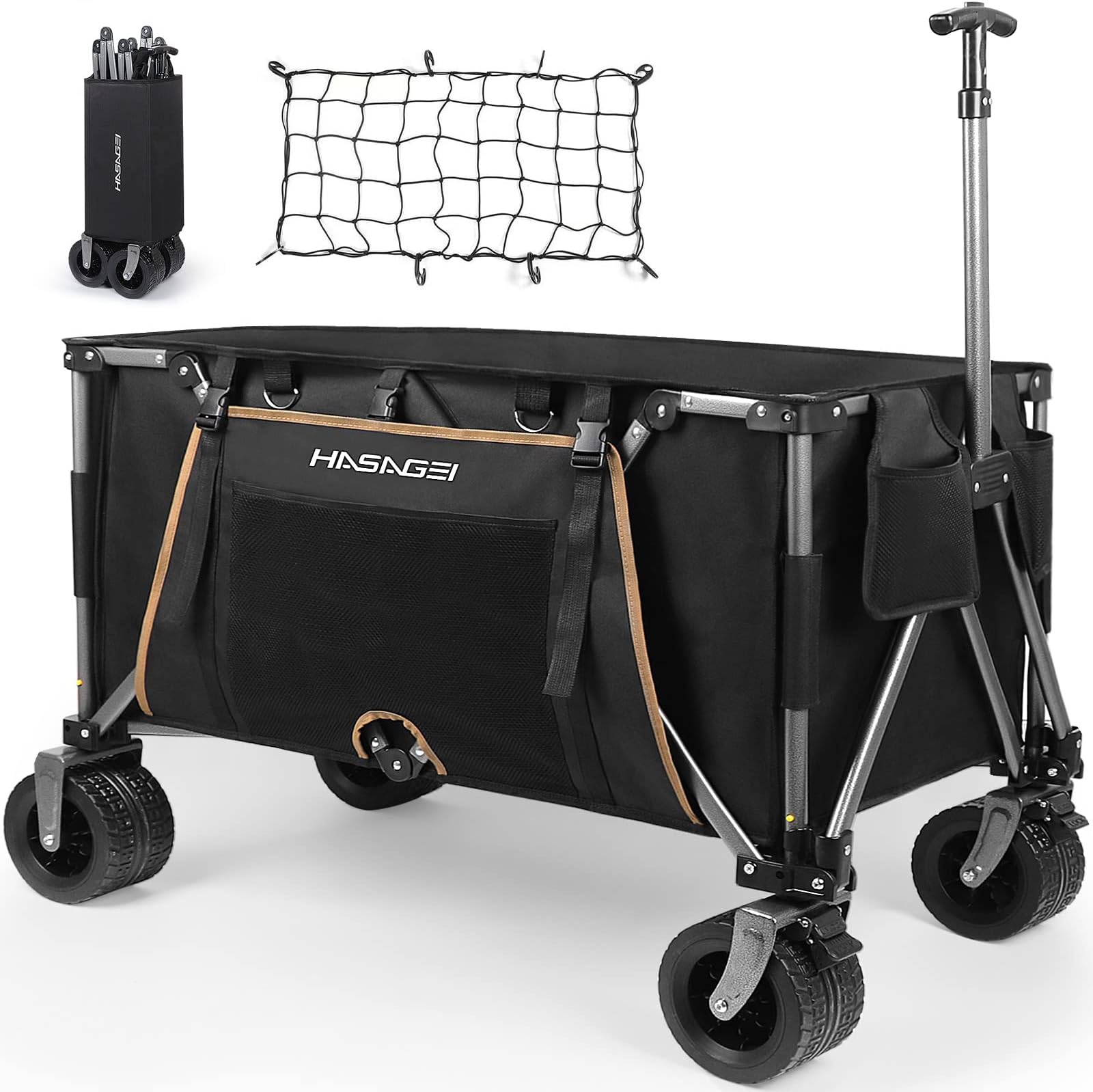 240L Collapsible Trolley Cart Outdoor Folding Wagon Utility Wagon Heavy ...
