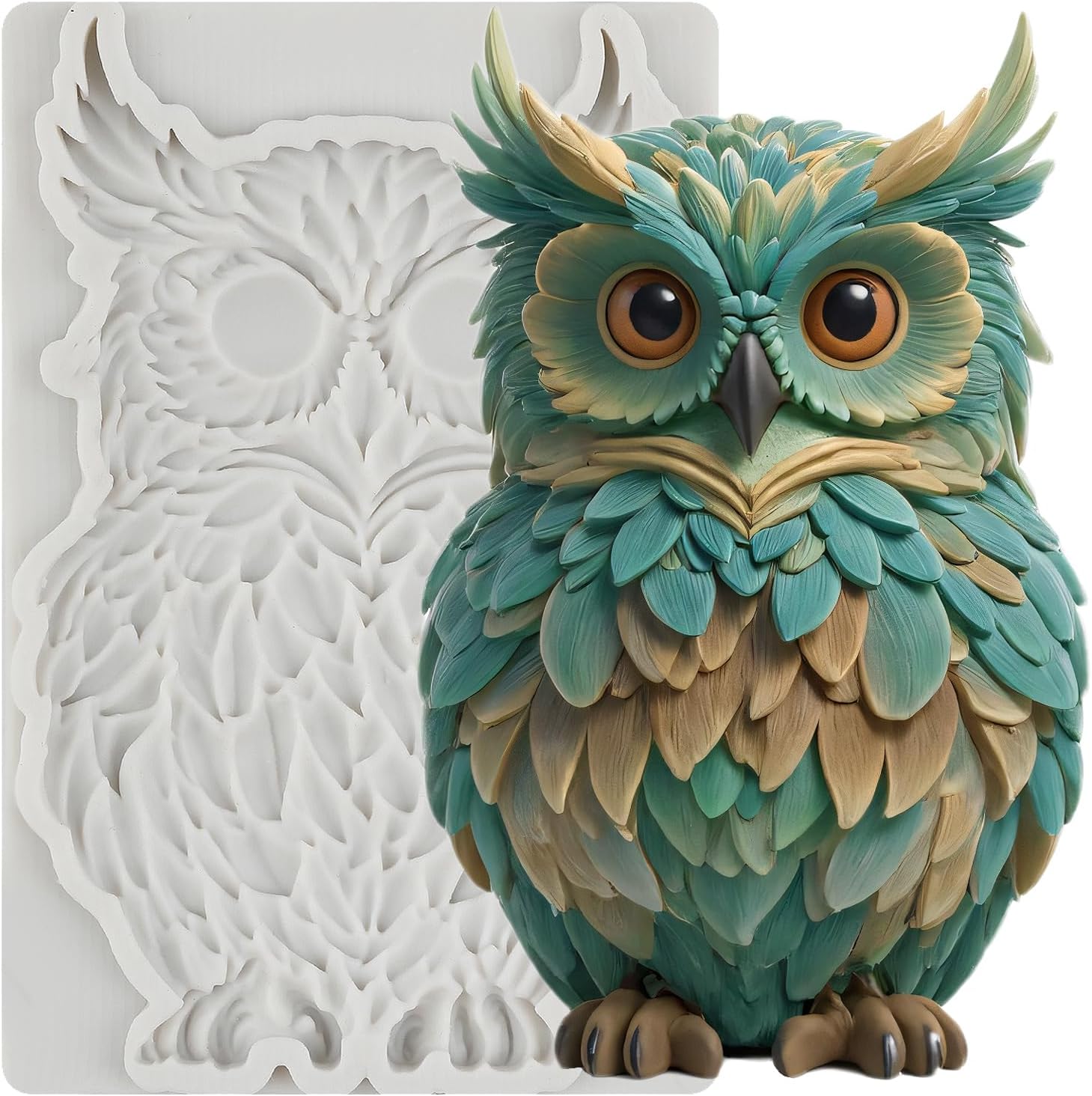 Amazon.com: TAOXIBEI Owl Resin Silicone Molds Owl Polymer Clay Mold for ...