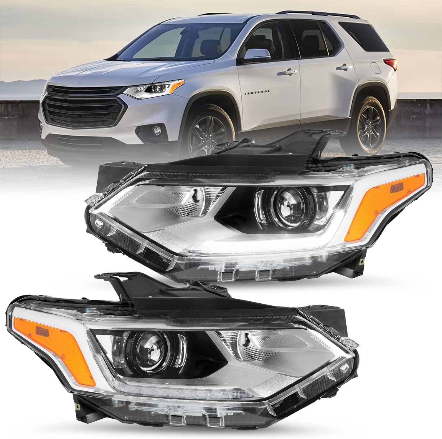 Amazon.com: JSBOYAT Fits for [HID/Xenon Model] 2018-2021 Chevy Traverse ...