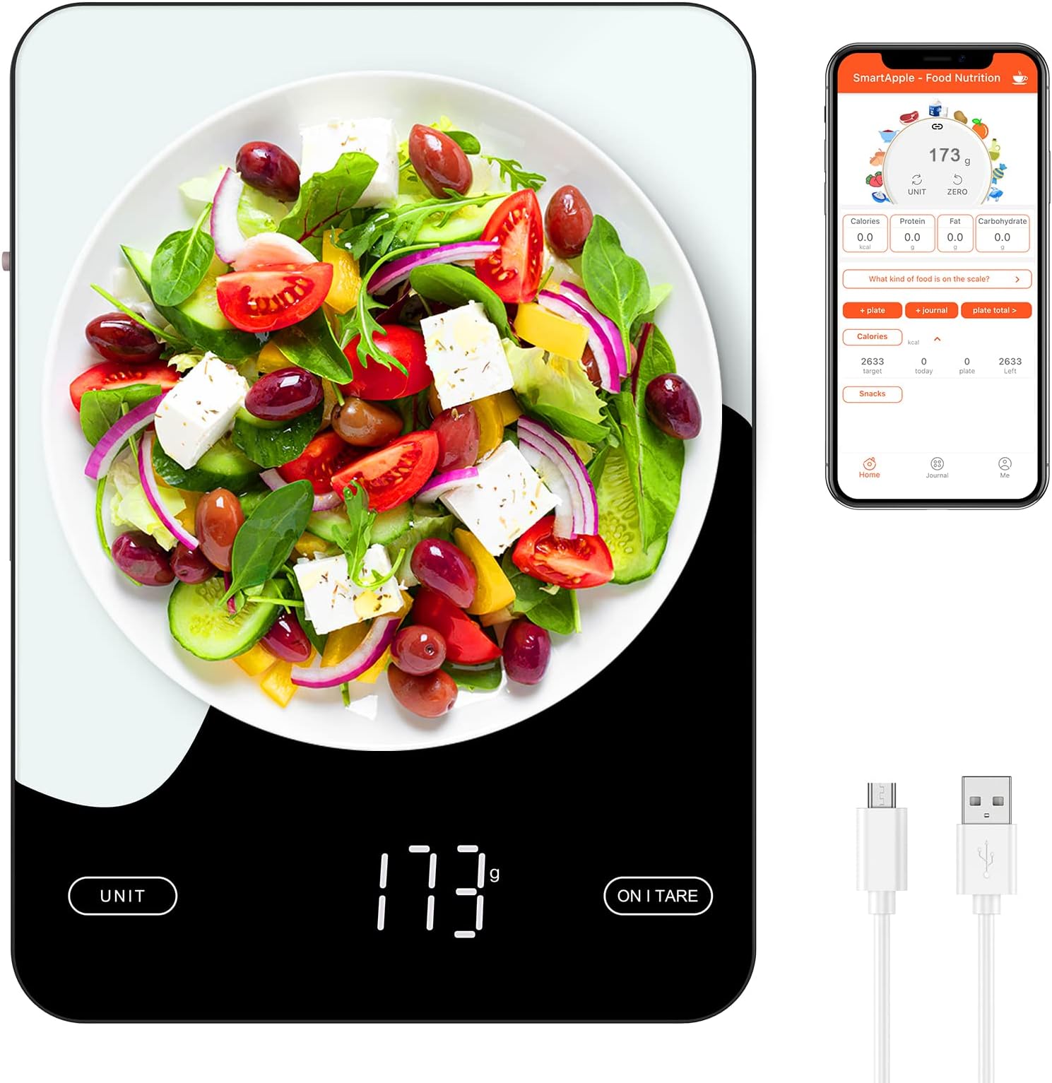 Newest Brifit Digital Food Scale, 10kg/22lb Smart Kitchen Scales with ...