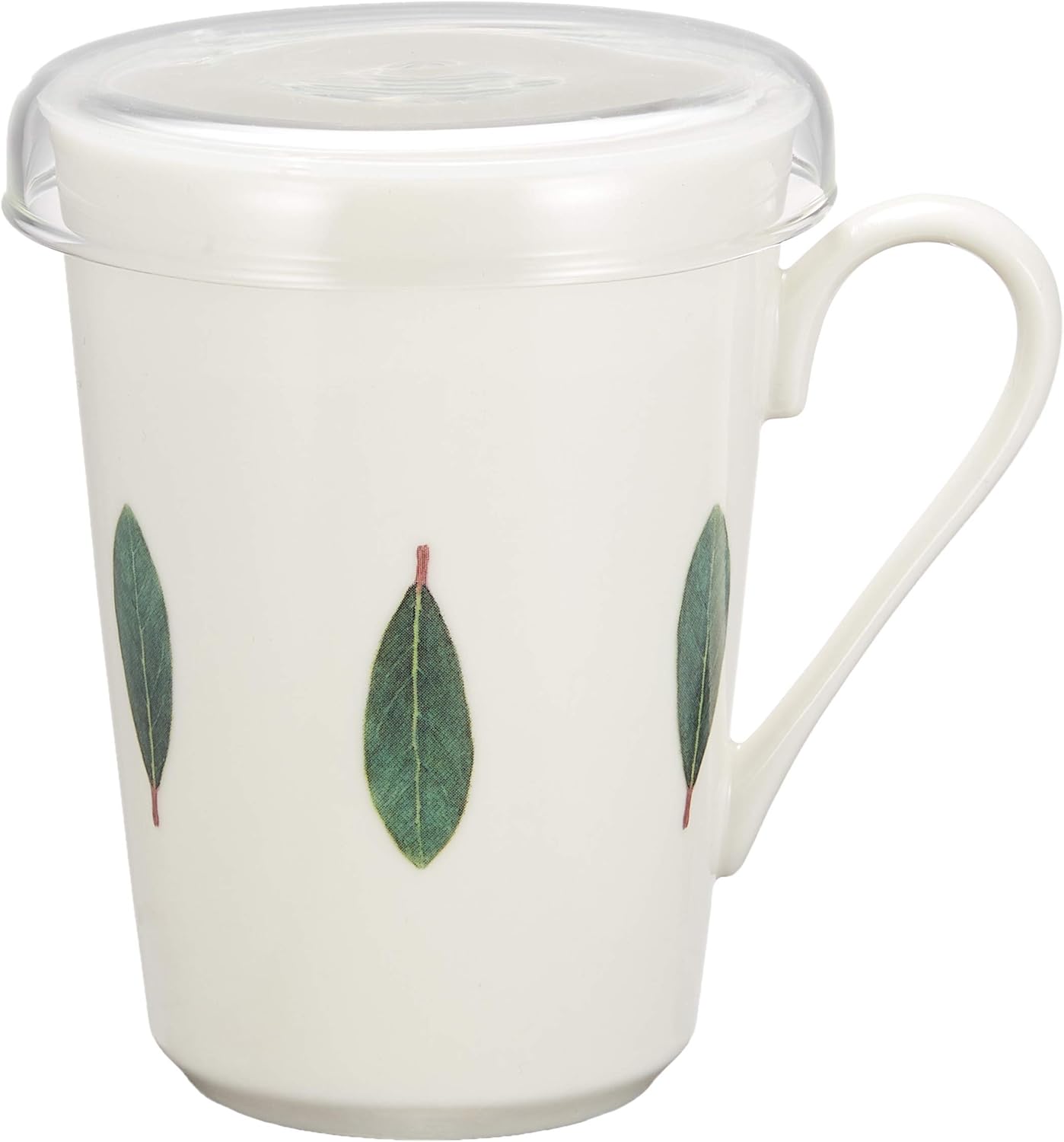 Amazon.com: 山加商店 LA AMYS AM20-1-12 Teamate Mug, Bay Leaf Pattern, White ...