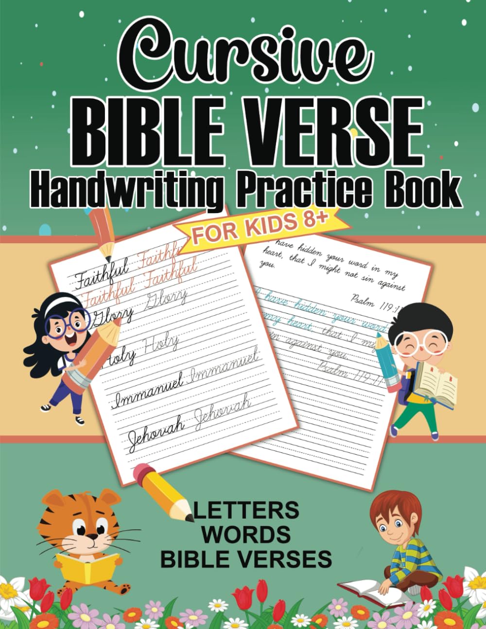 Cursive Bible Verse Handwriting Practice Book for Kids: Practice ...