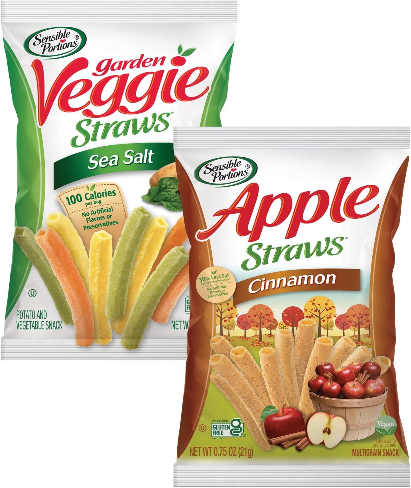 Amazon.com: Sensible Portions Sweet & Salty Straws Variety Pack, Apple ...