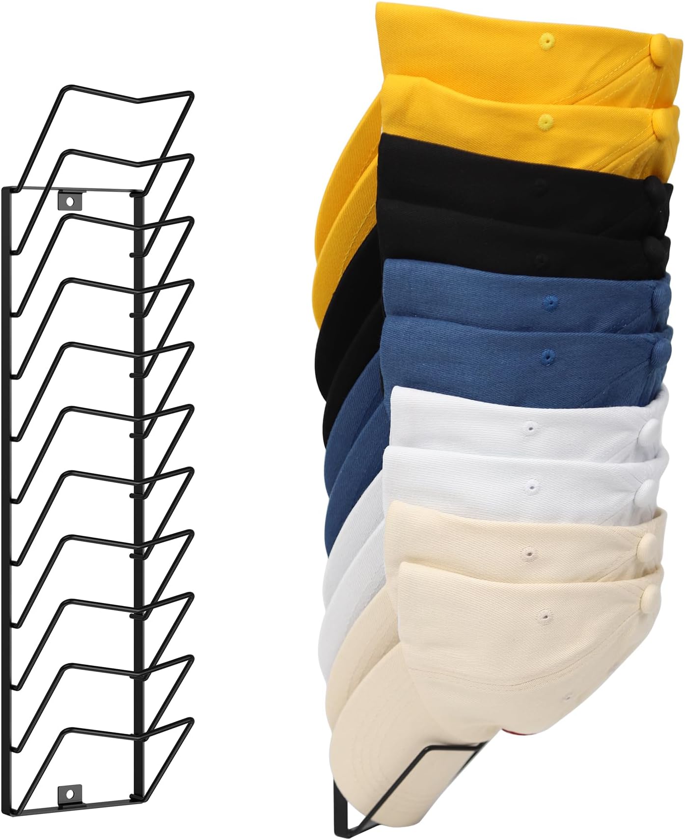 Amazon.com: KEETDY Metal Hat Racks for Baseball Caps Wall Hat Organizer ...