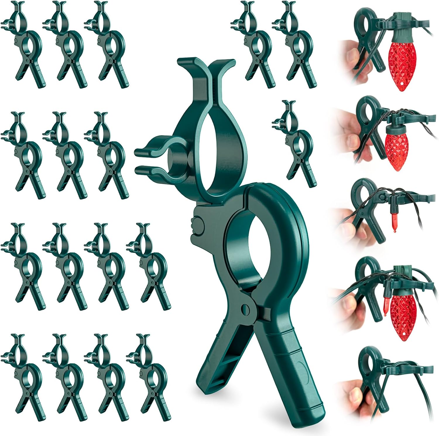 Amazon.com: C7 C9 Christmas Lights Spring Clips,100Pcs Universal Clips ...