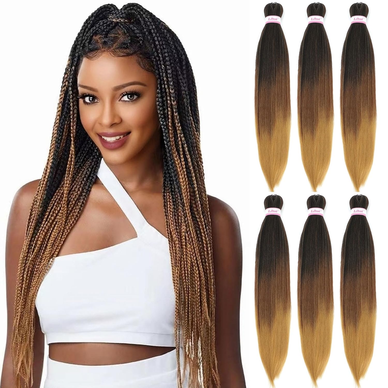 Amazon.com : Pre Stretched Braiding Hair 30 Inch 1b/30/27 Braiding Hair ...