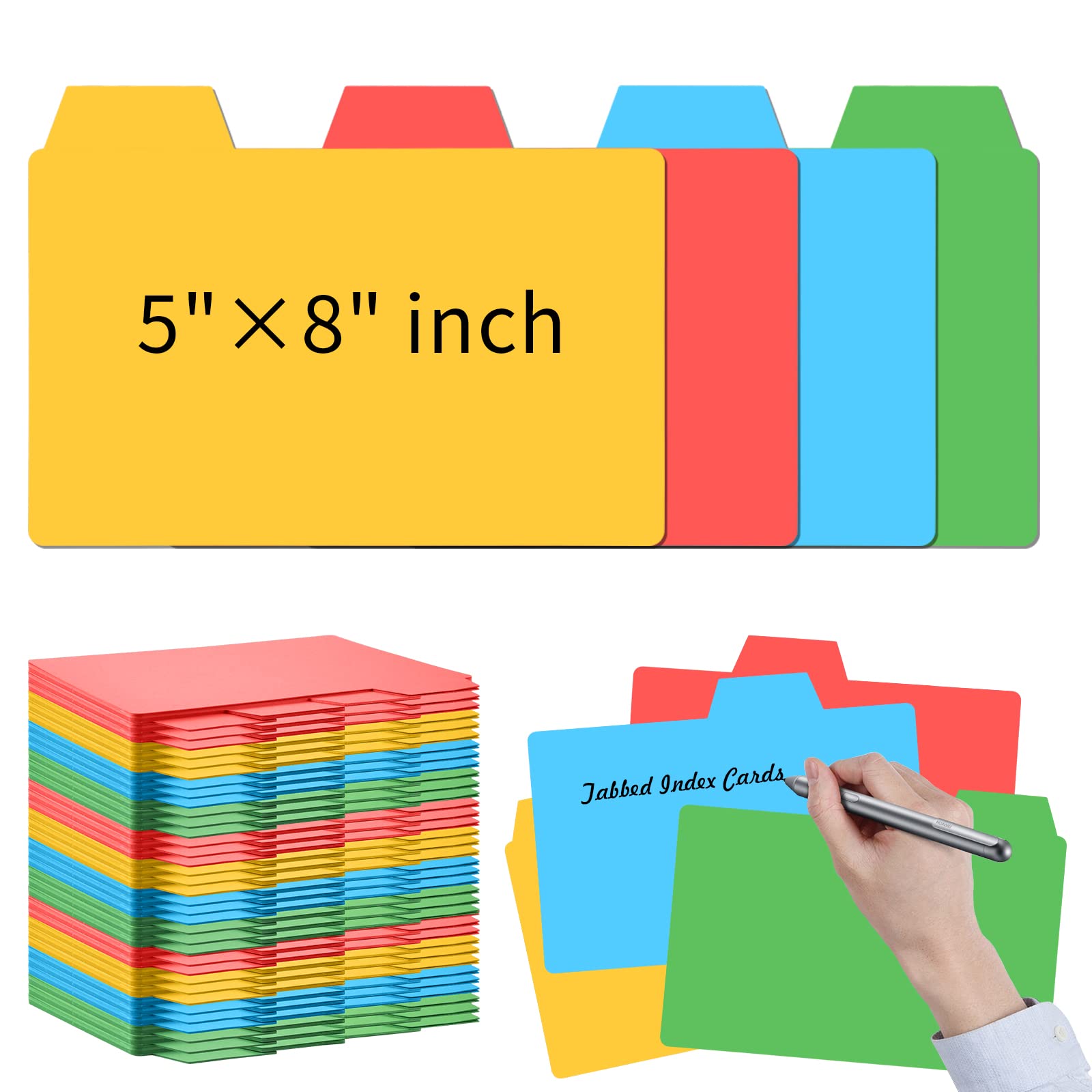 96 Pcs 5x8 Index Cards Dividers 5”×8” Tabbed Index Cards Guides Index ...