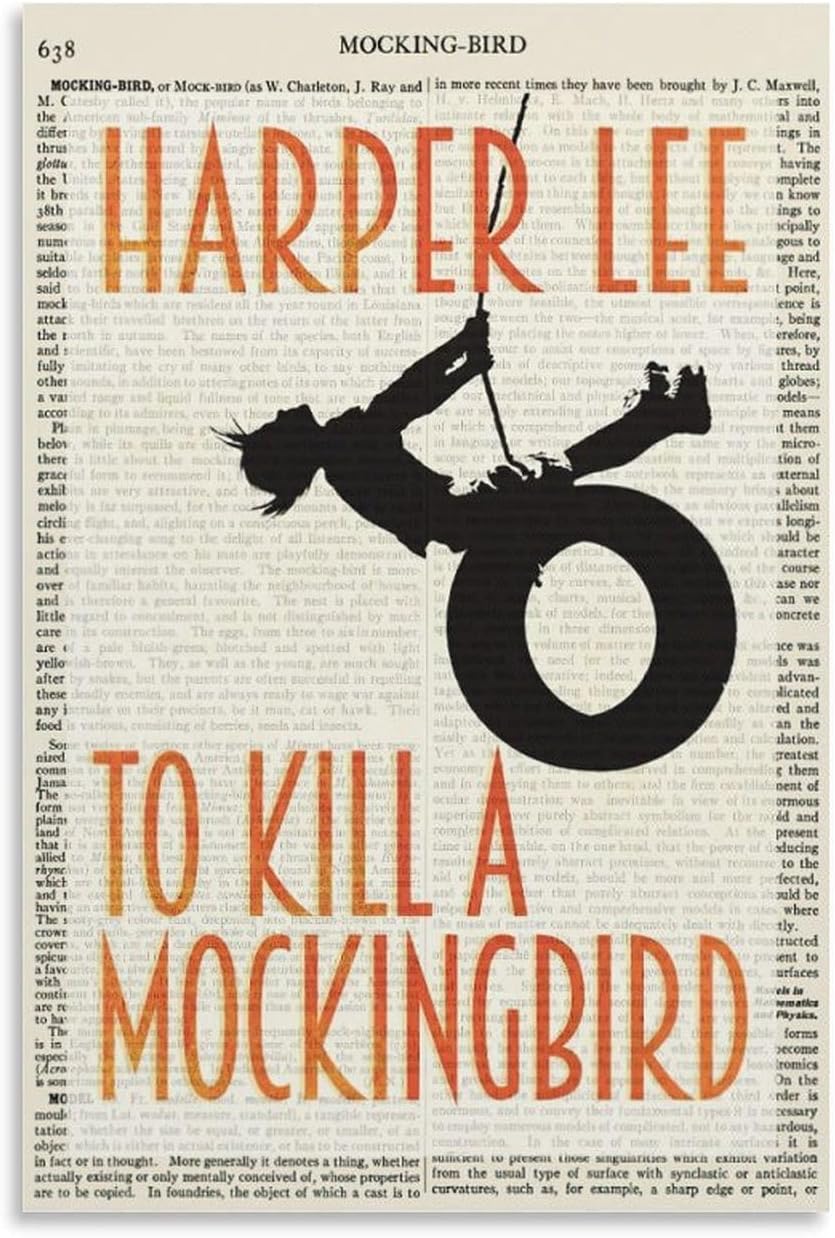 Amazon.com: Mockingbird Harper Lee Literary Vintage Book Poster Canvas ...