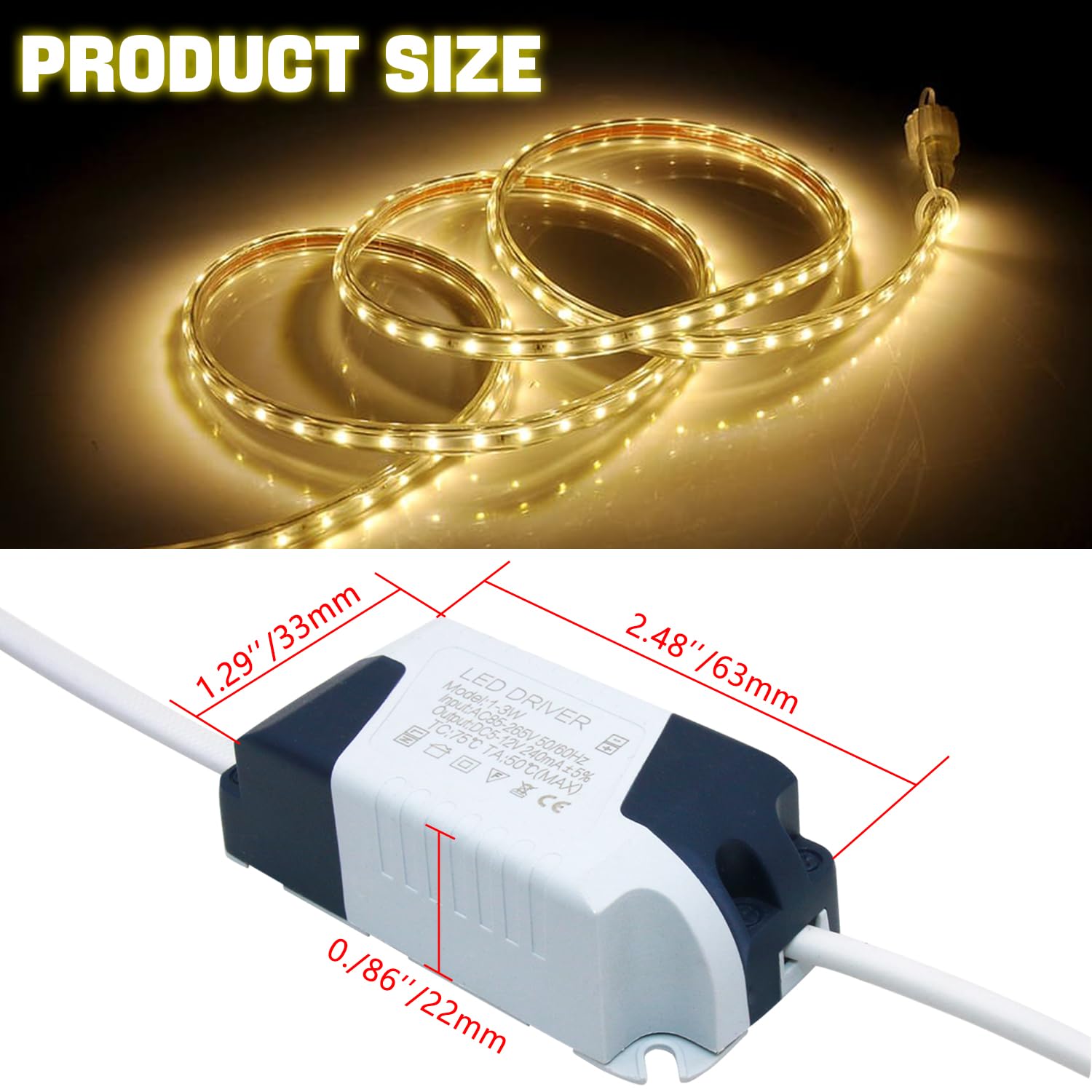 Snapklik.com : 3W LED Driver, Constant Current 300mA AC 85265V Output ...