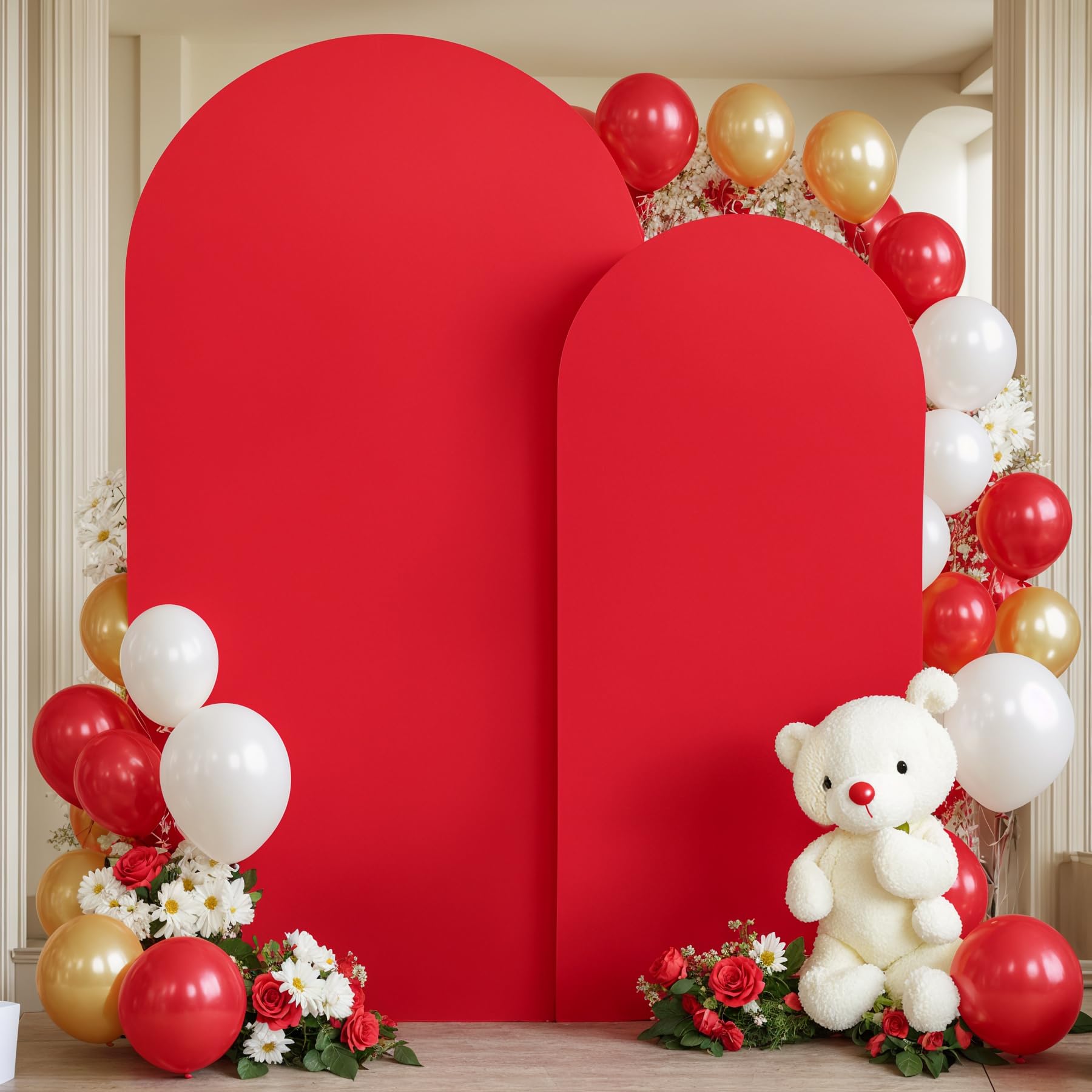 Amazon.com: Red Arch Backdrop Covers - 7.2FT, 6FT Spandex Fitted ...