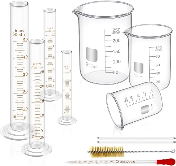 Amazon.com: creahub 11 Pieces Glass Measuring Beaker 50/100/250 ml ...