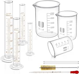 Amazon.com: creahub 11 Pieces Glass Measuring Beaker 50/100/250 ml ...