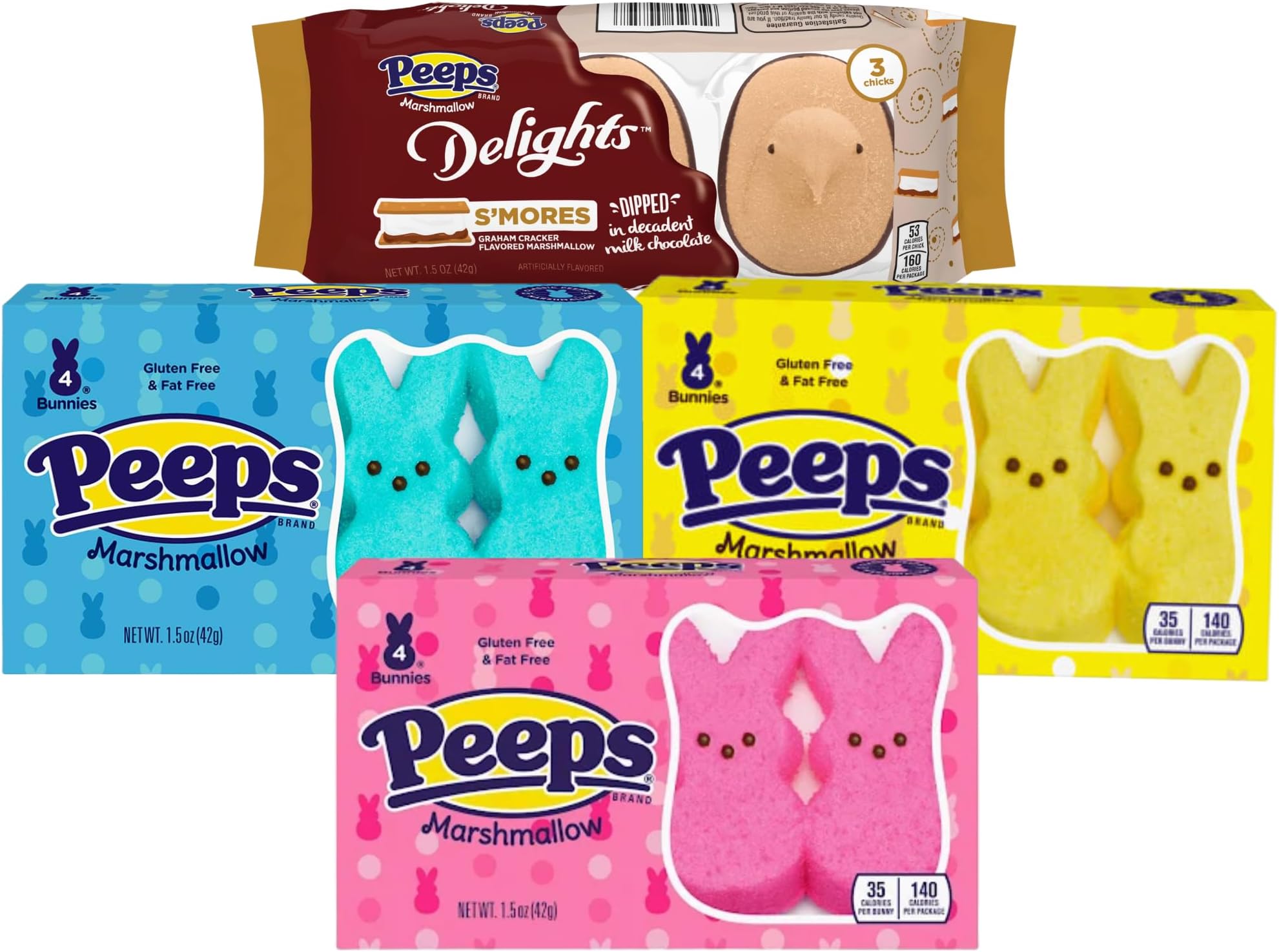 Amazon.com : PEEPS Easter Marshmallow Chicks, Variety Pack, 10 Count ...