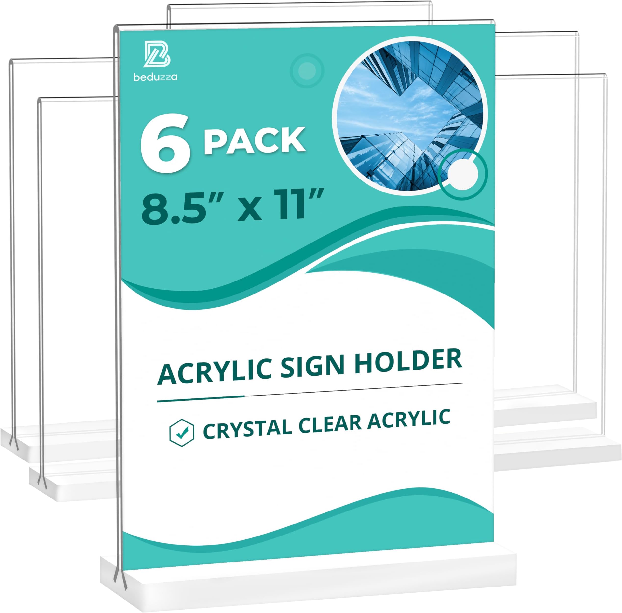 Amazon.com : Beduzza Pack of 6 Acrylic Sign Holder 8.5 x 11 Inches ...