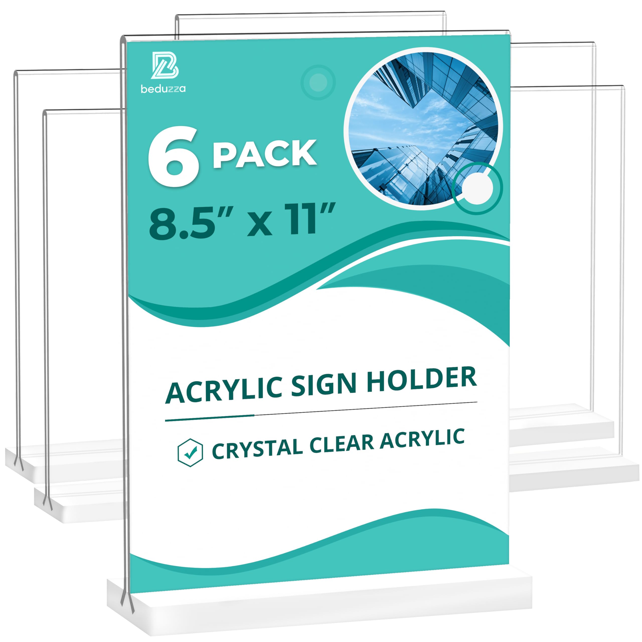 Amazon.com : Beduzza Pack of 6 Acrylic Sign Holder 8.5 x 11 Inches ...