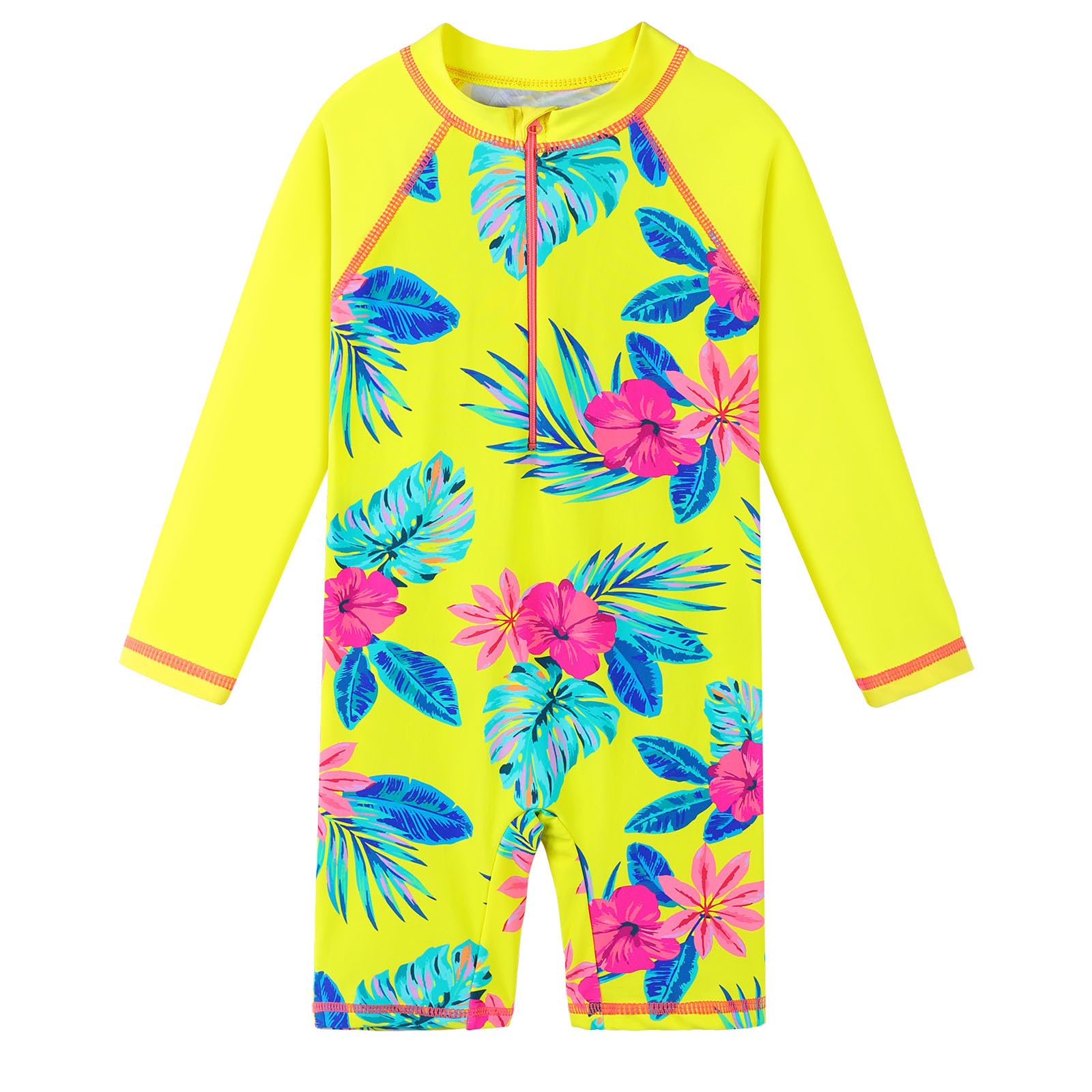 Snapklik.com : Girls Swimsuit UPF 50+ UV One Piece Swimwear Zipper ...
