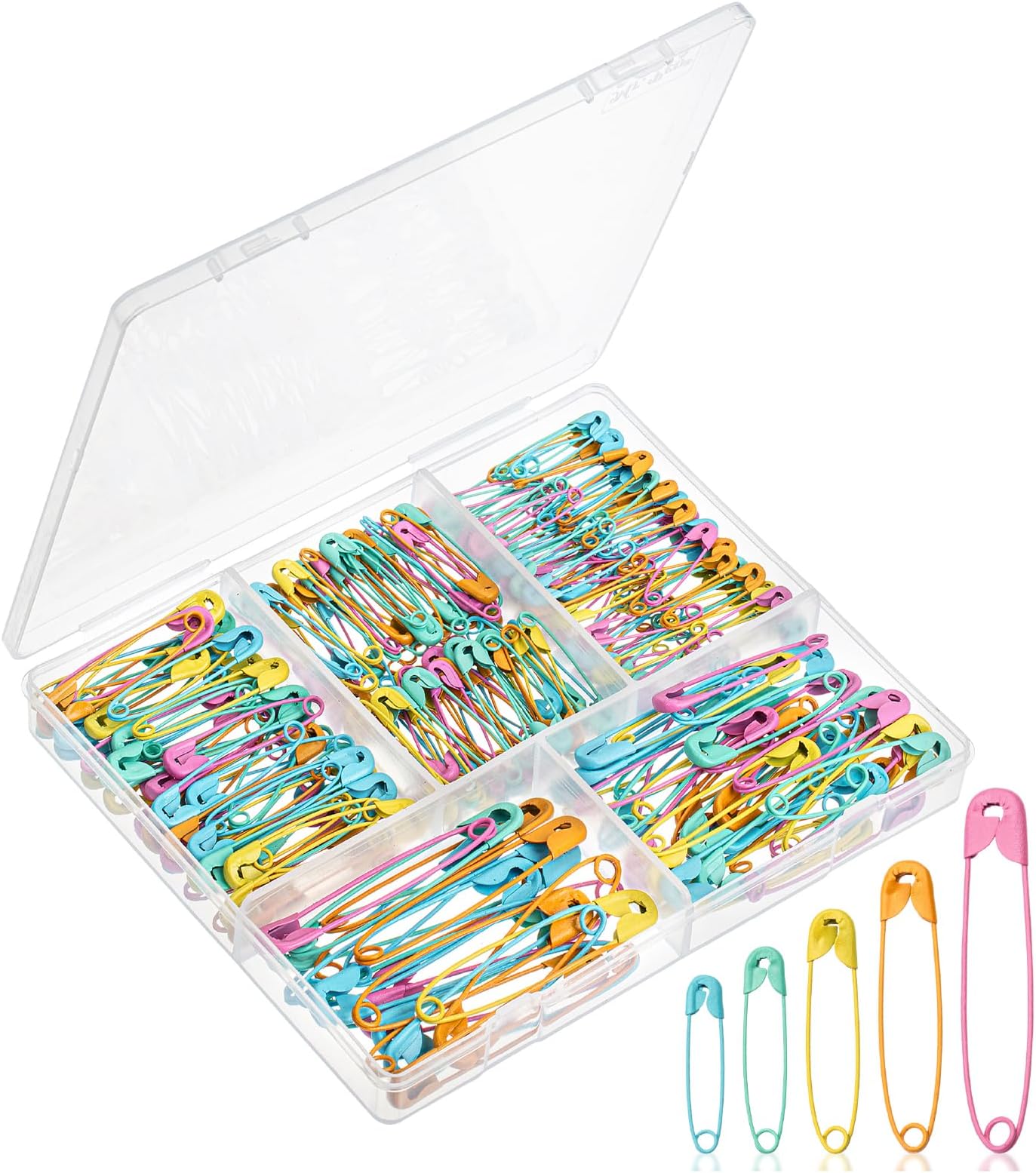 Amazon.com: Mr. Pen- Safety Pins Assorted, 300 Pack, 5 Different Sizes ...
