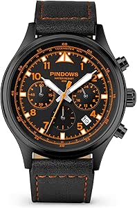 PINDOWS Watches for Men, Men Multifunction Chronograph Fashion Business Casual Quartz ...