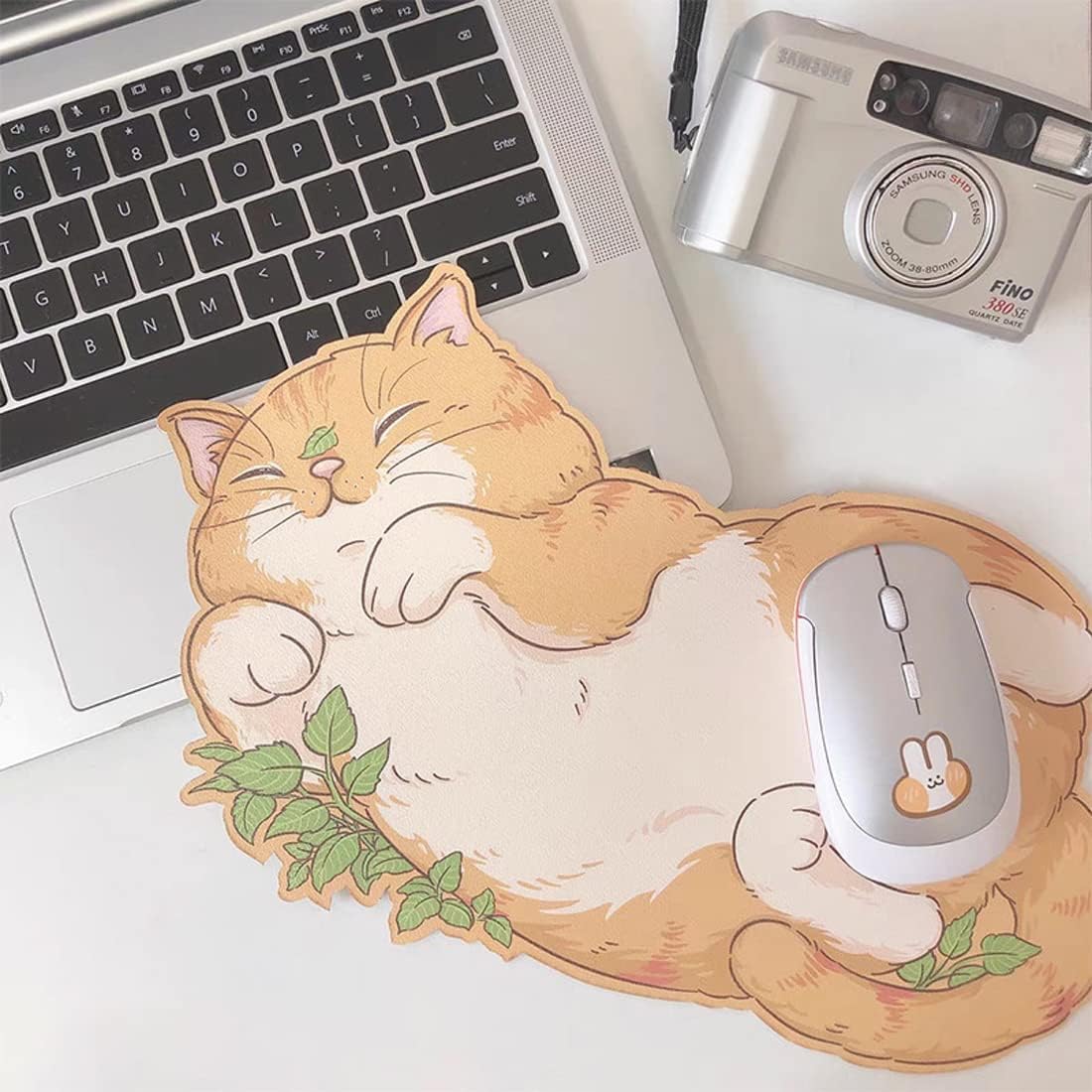 Amazon.com: Cityhermit Cute Cat Mouse Pad for Desk - Non-Slip Leather ...