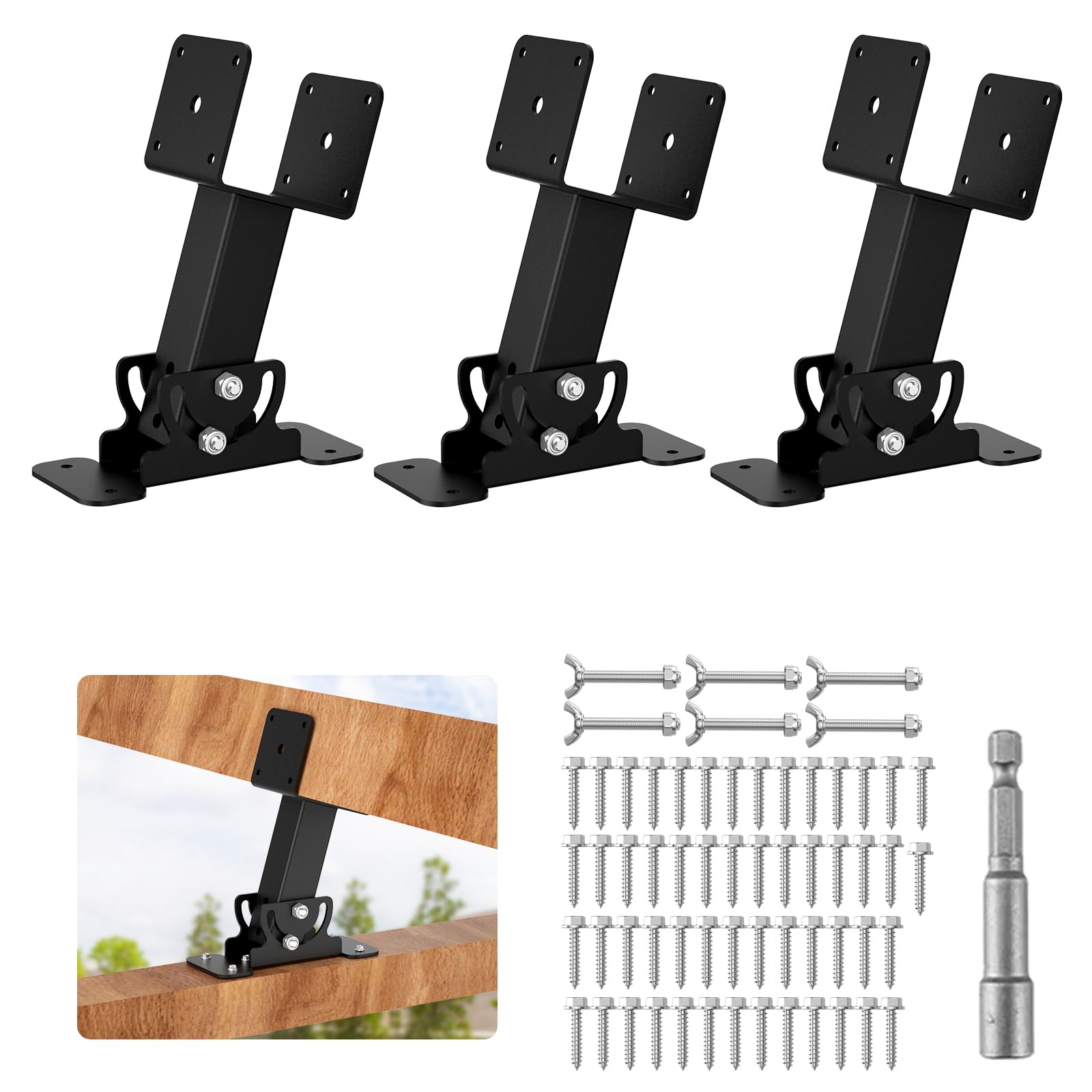Snapklik.com : Lipshome Heavy Duty Pergola Roof Riser Beam Bracket, 180 ...