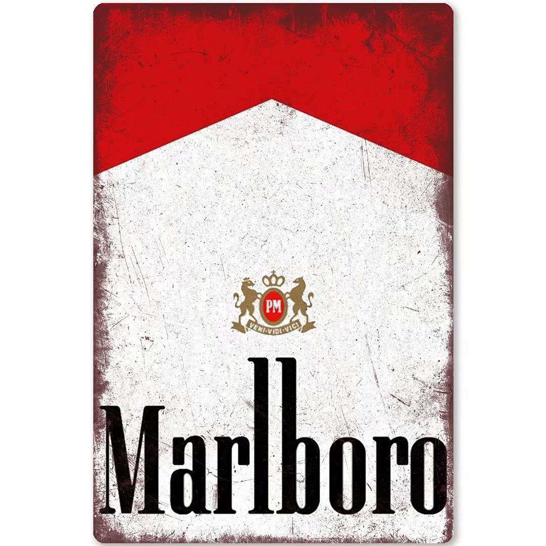 Vintage Tin Sign Marlboro Cigarette Retro Metal Poster Cafe Bar Garage ...
