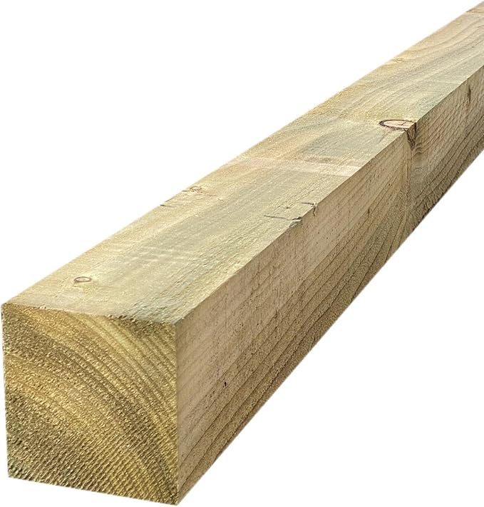 Pressure-Treated Square wooden post Gate or Fence posts garden timber ...