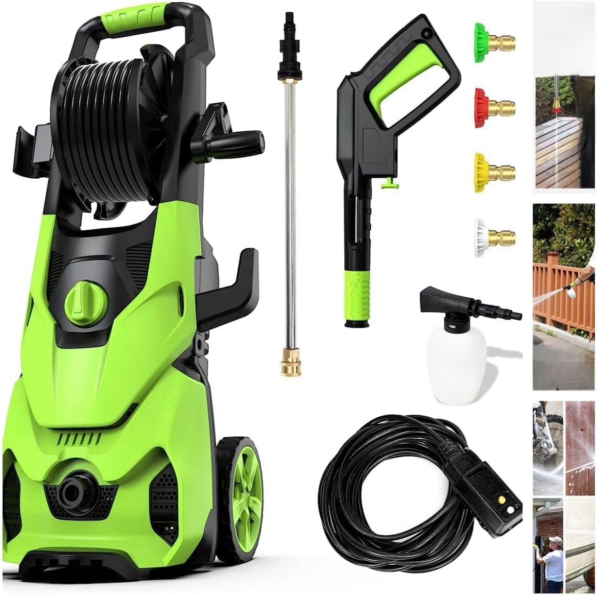 Amazon.com : Electric Pressure Washer: 2150PSI Max Power, Hose Reel, 4 ...