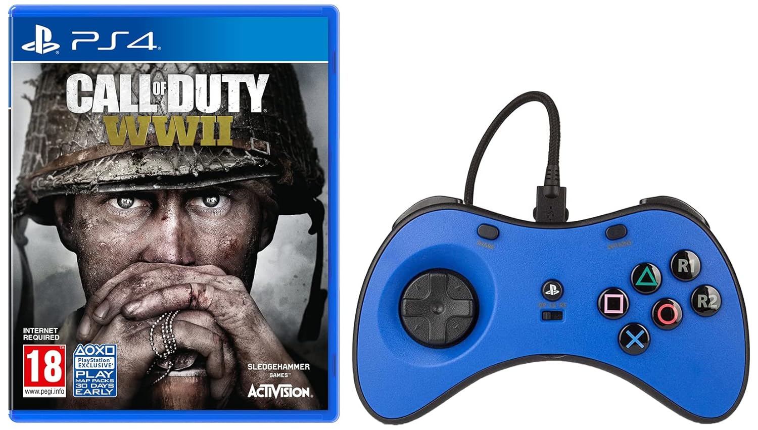 Buy ACTIVISION Call of Duty: WWII (PS4)+PowerA FUSION Wired FightPad ...