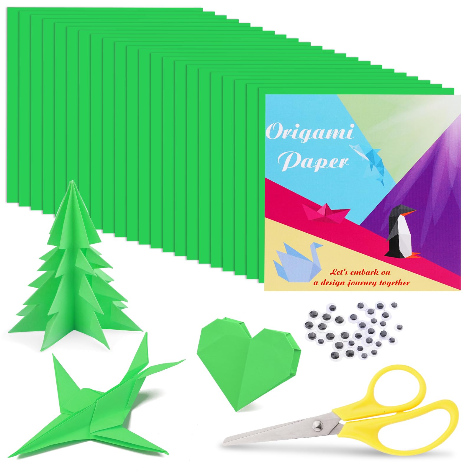 Snapklik.com : Origami Paper,200 Sheets Dark Green Double Sided Origami ...