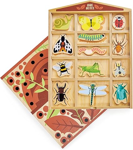 Amazon.com: Tender Leaf Toys - The Bug Hotel - 13 Wood Garden Bugs with ...