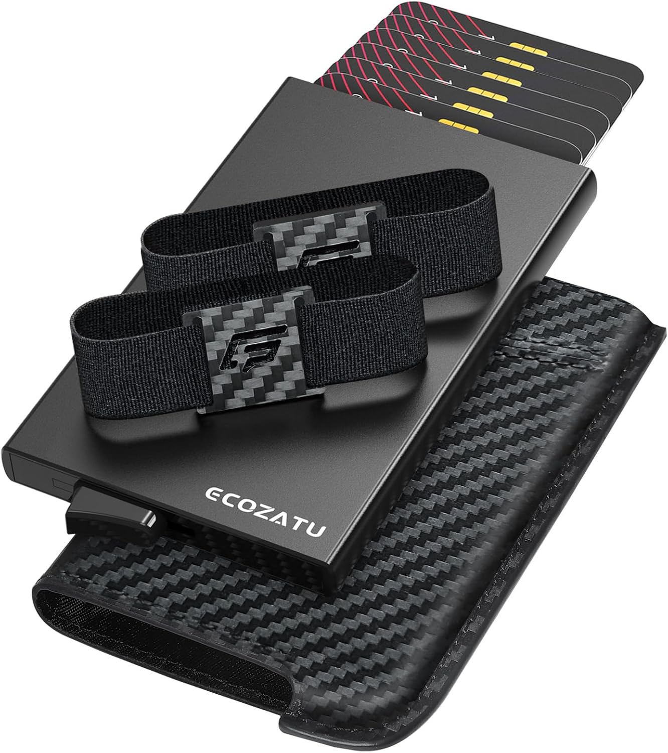 Amazon.com: ECOZATU Slim Aluminum Card Holder Wallet, Minimalist Metal ...